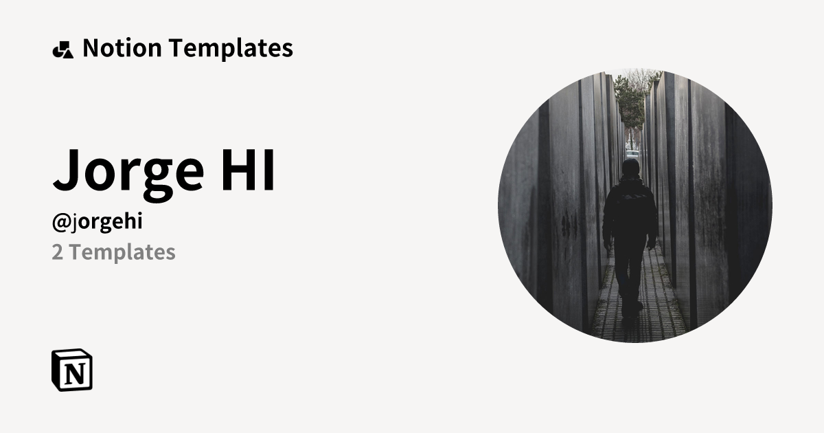 Jorge HI | Template Creator | Notion Marketplace