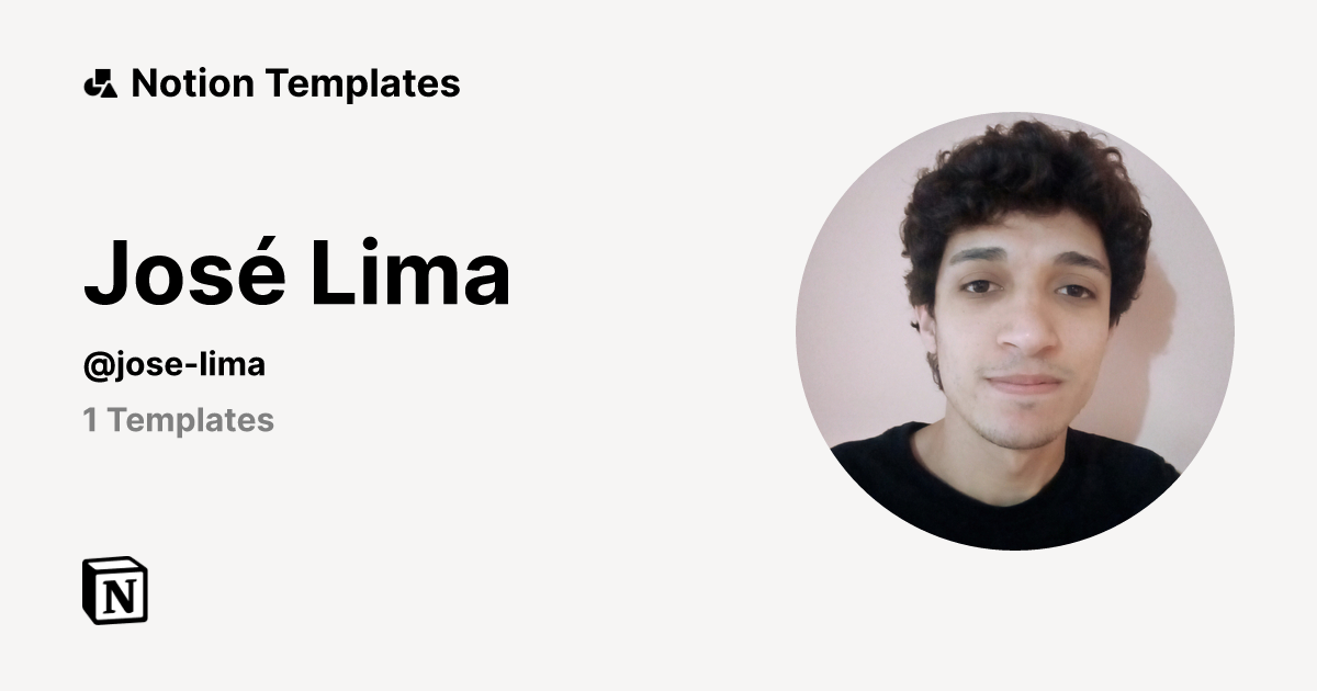 José Lima | Template Creator | Notion Marketplace