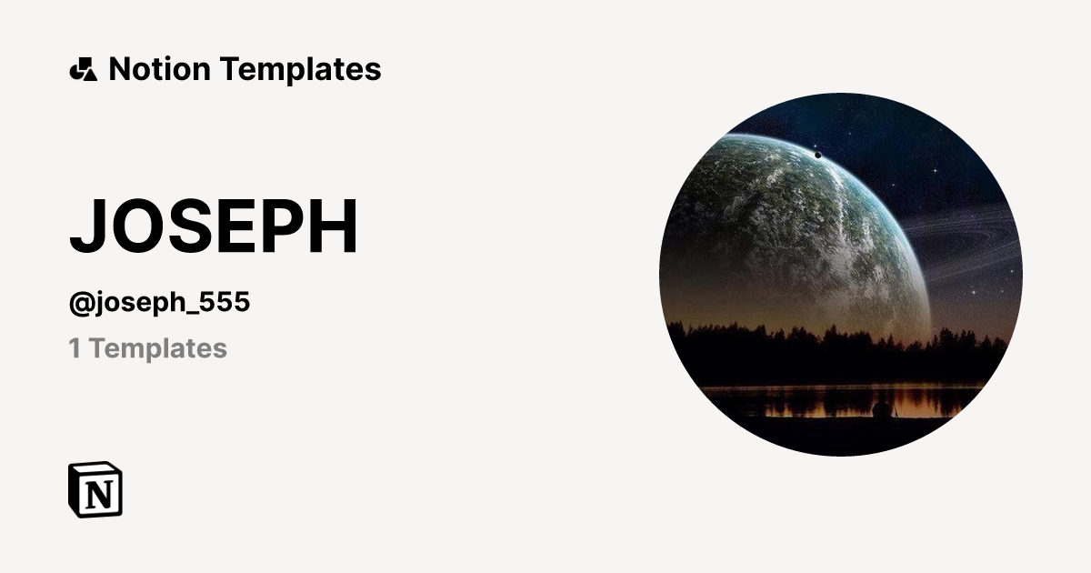 JOSEPH | Template Creator | Notion Marketplace