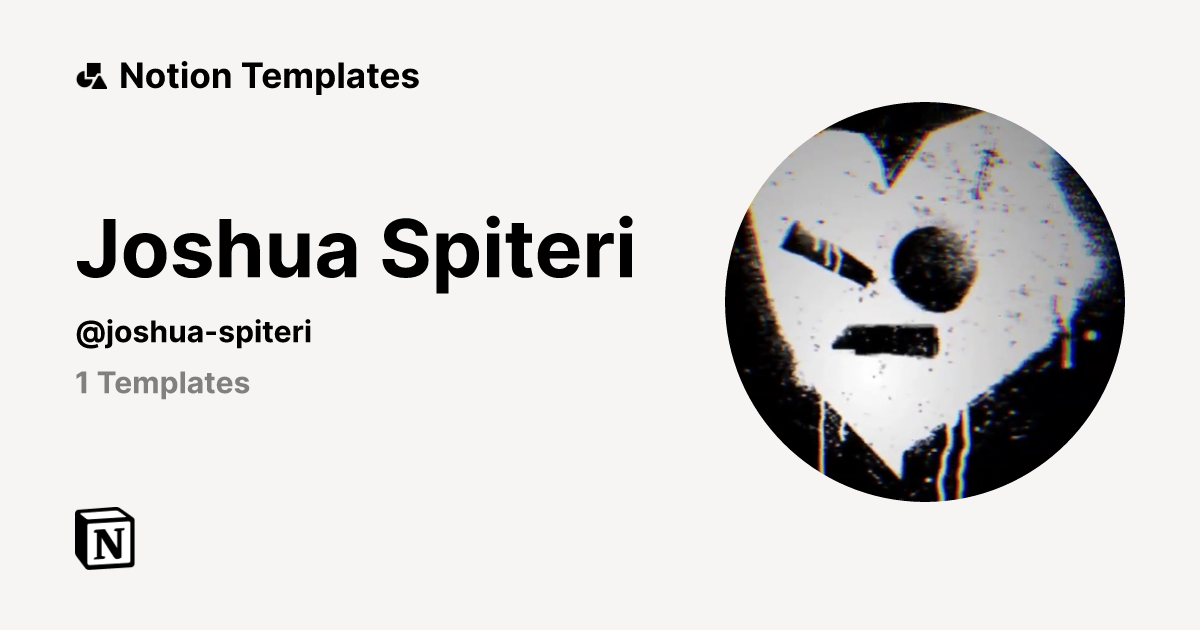 Joshua Spiteri | Template Creator | Notion Marketplace