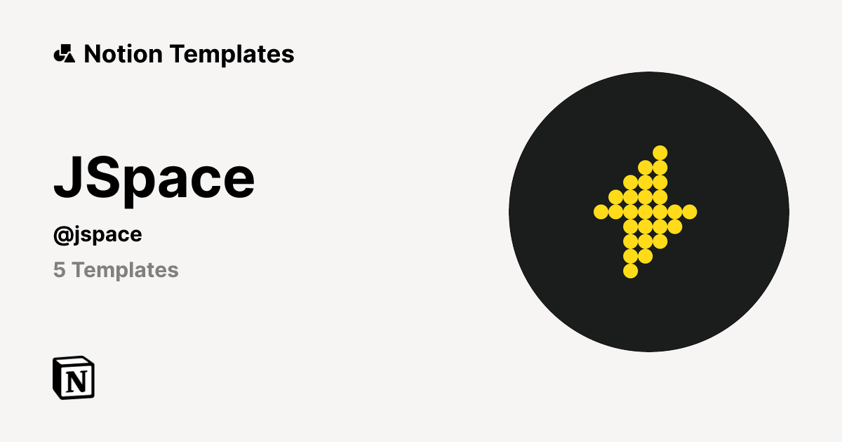 JSpace | Template Creator | Notion Marketplace