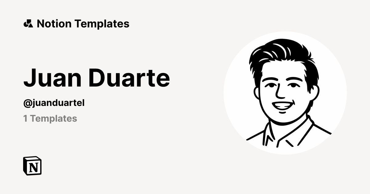 Juan Duarte | Template Creator | Notion Marketplace