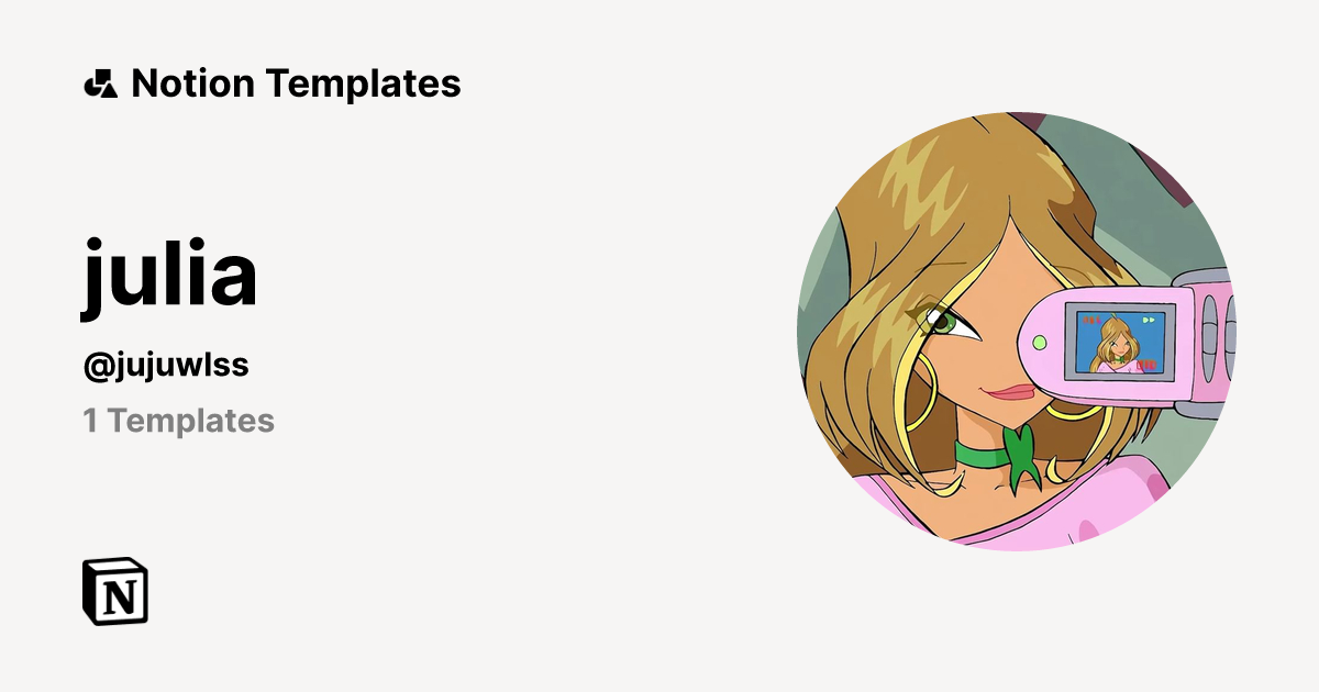 julia | Template Creator | Notion Marketplace