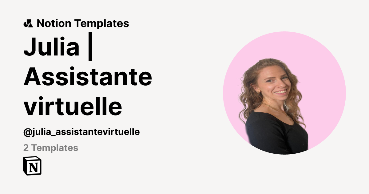 Julia | Assistante virtuelle | Template Creator | Notion Marketplace