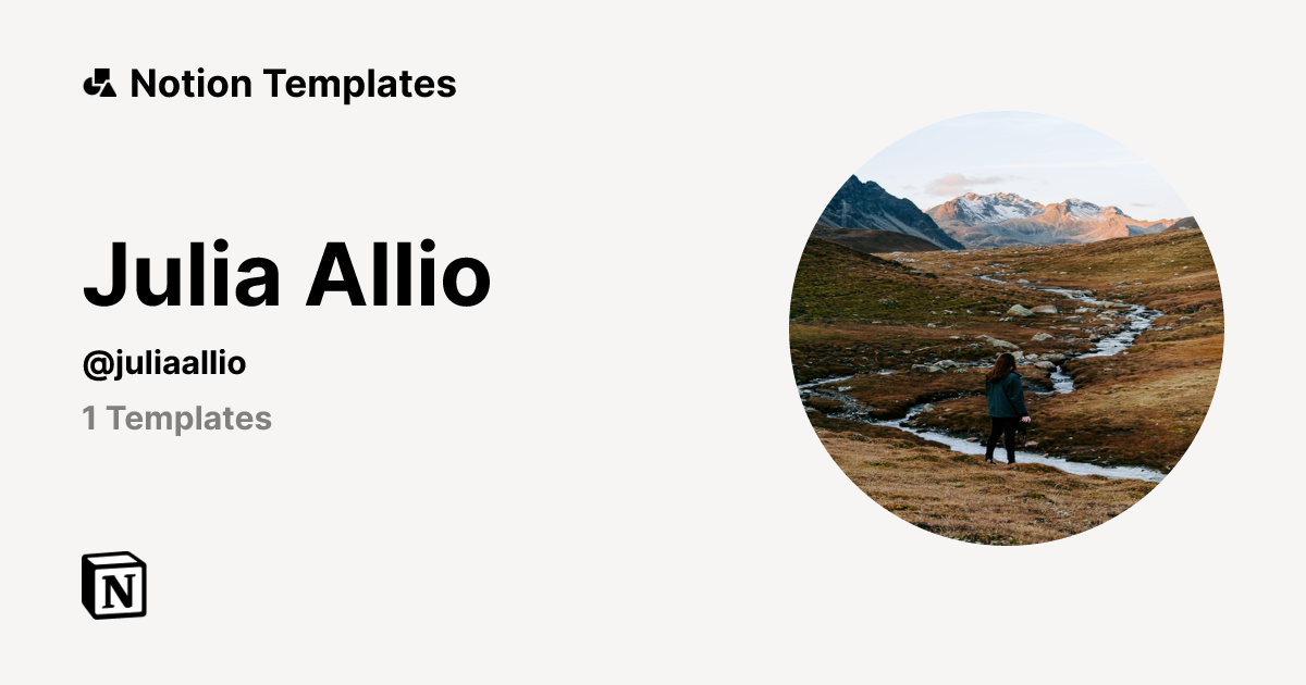 Julia Allio | Template Creator | Notion Marketplace