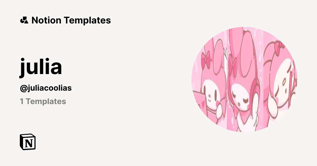 julia | Template Creator | Notion Marketplace