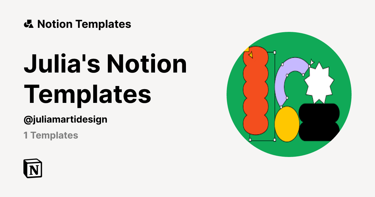 Julia's Notion Templates | Template Creator | Notion Marketplace