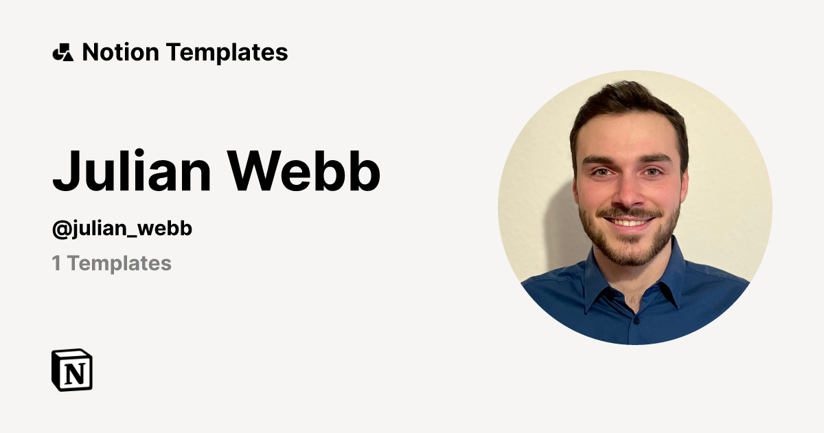 Julian Webb | Template Creator | Notion Marketplace