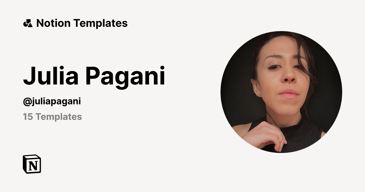 Julia Pagani | Template Creator | Notion Marketplace
