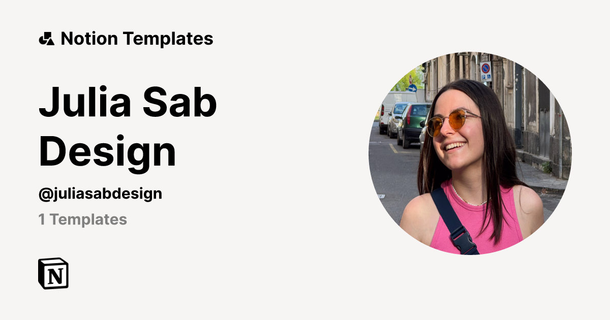 Julia Sab Design | Template Creator | Notion Marketplace