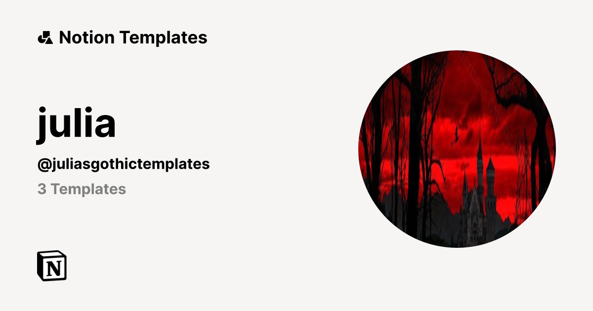 julia | Template Creator | Notion Marketplace