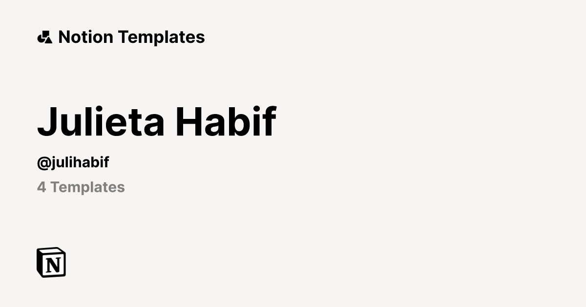 Julieta Habif | Template Creator | Notion Marketplace