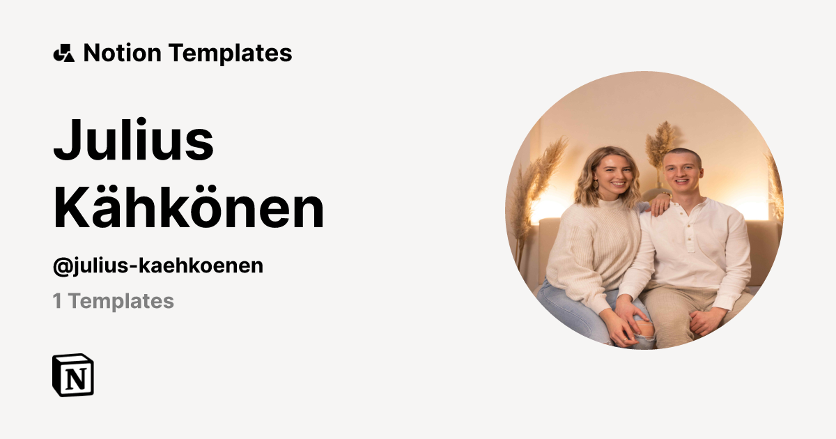 Julius Kähkönen | Template Creator | Notion Marketplace