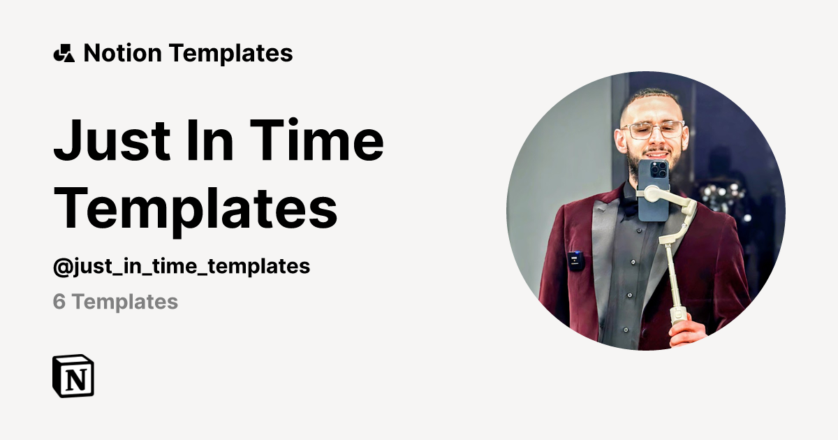 Just In Time Templates | Template Creator | Notion Marketplace