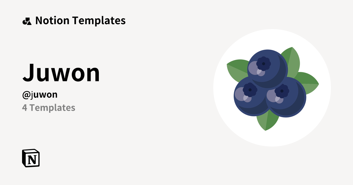 Juwon | Template Creator | Notion Marketplace