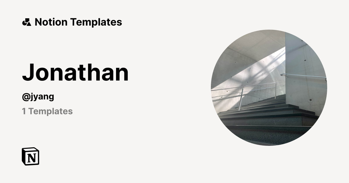 Jonathan | Template Creator | Notion Marketplace
