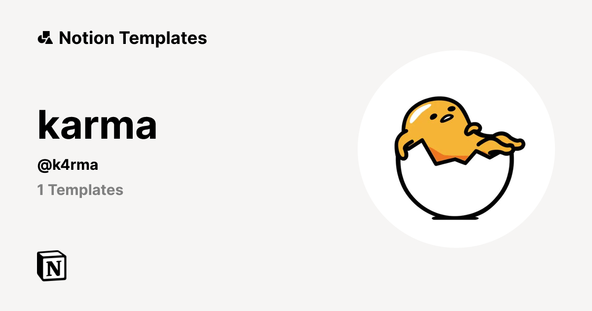 karma | Template Creator | Notion Marketplace