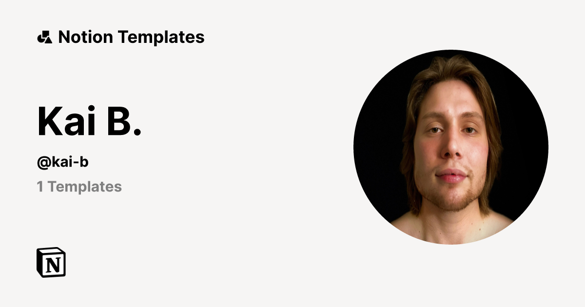 Kai B. | Template Creator | Notion Marketplace