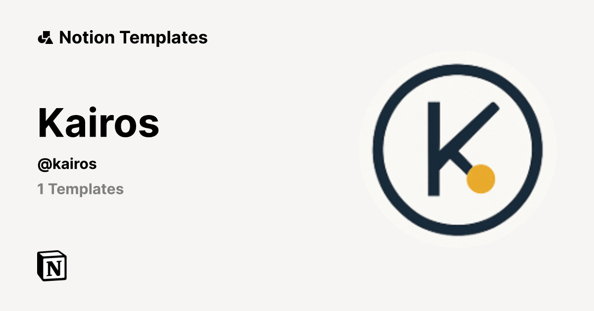 Kairos | Template Creator | Notion Marketplace