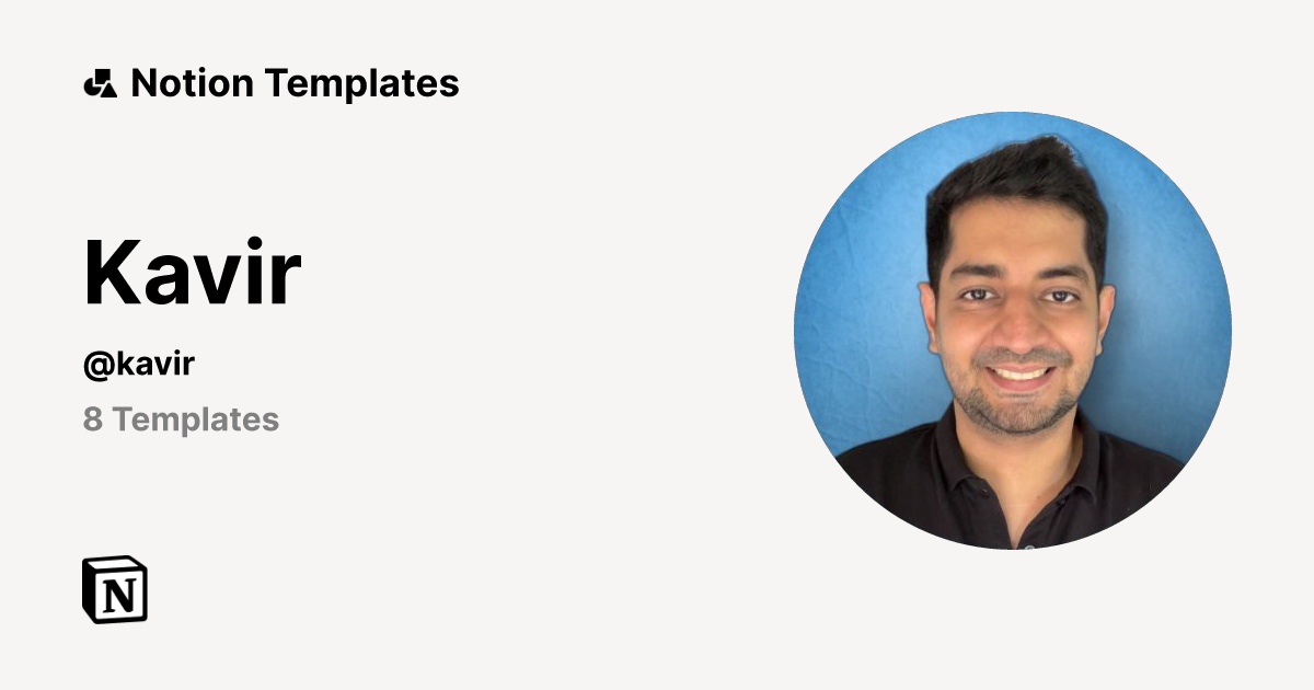 Kavir | Template Creator | Notion Marketplace