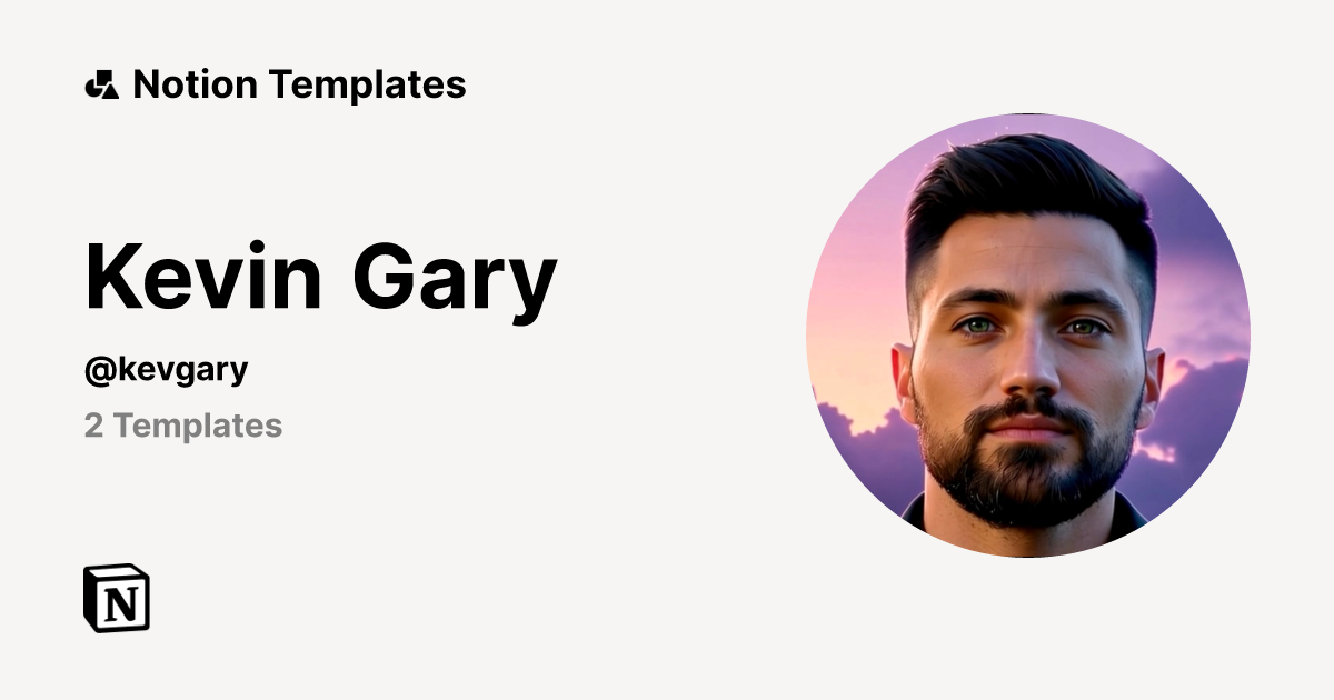 Kevin Gary | Template Creator | Notion Marketplace