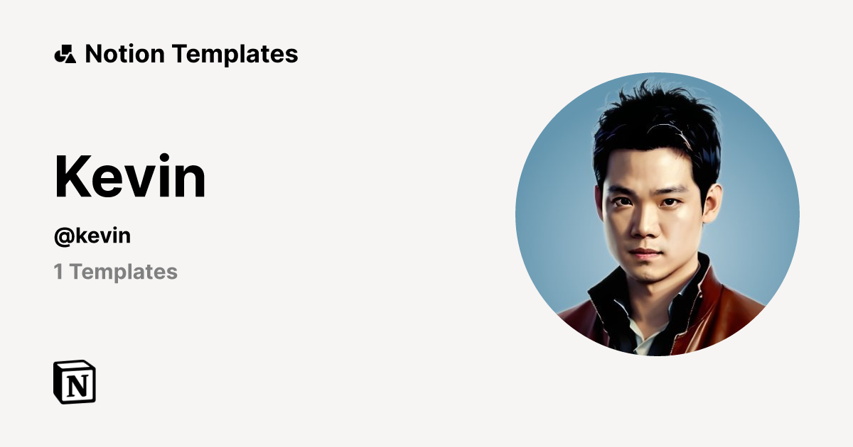 Kevin | Template Creator | Notion Marketplace