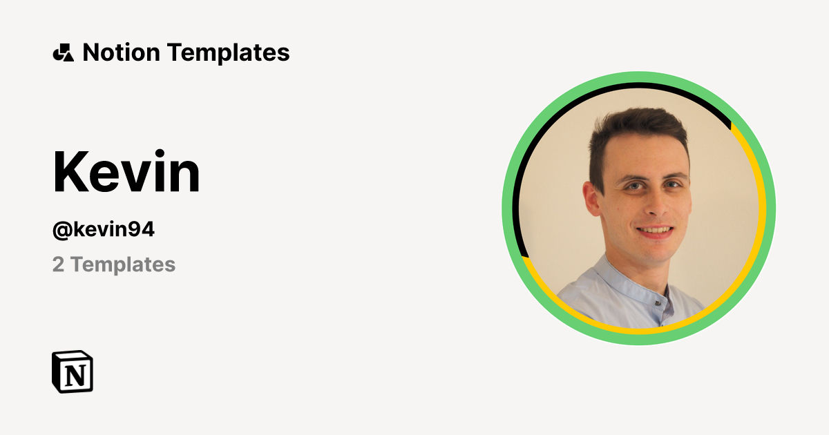 Kevin | Template Creator | Notion Marketplace