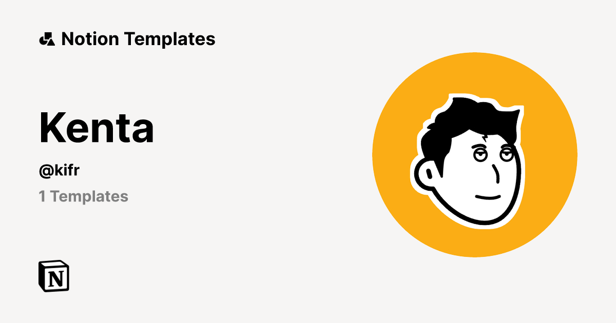 Kenta | Template Creator | Notion Marketplace