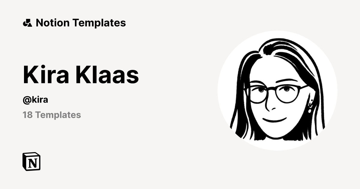 Kira Klaas | Template Creator | Notion Marketplace