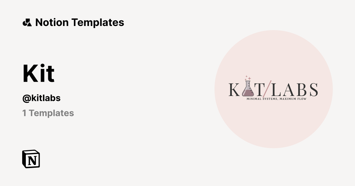 Kit | Template Creator | Notion Marketplace
