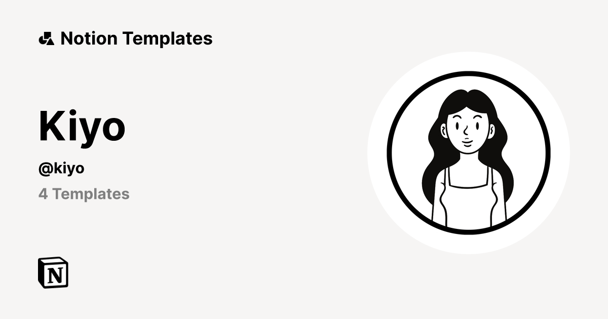 Kiyo | Template Creator | Notion Marketplace