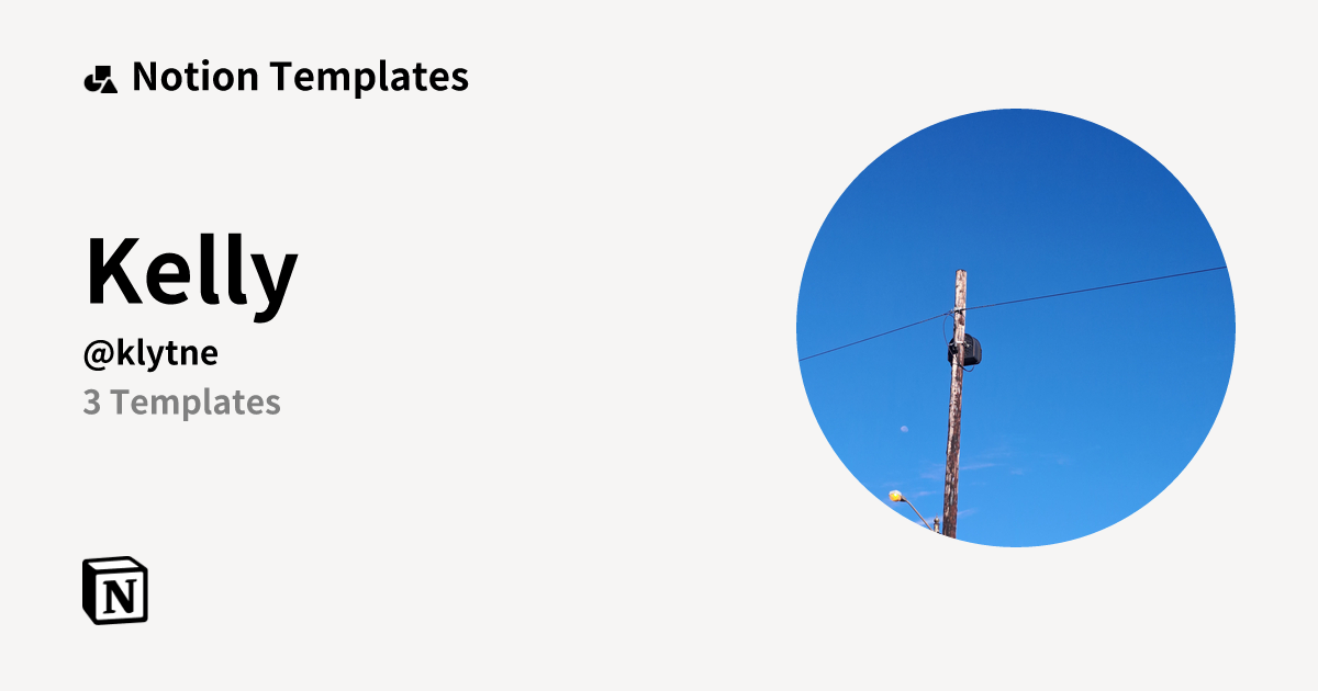 Kelly | Template Creator | Notion Marketplace
