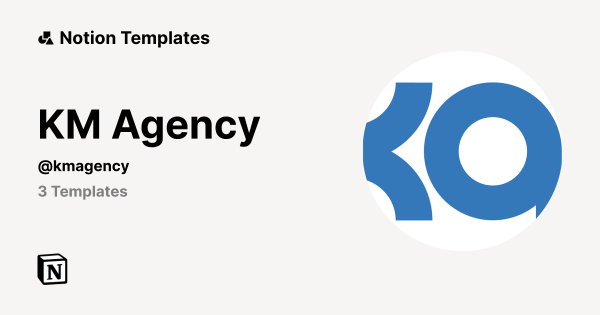 KM Agency | Template Creator | Notion Marketplace