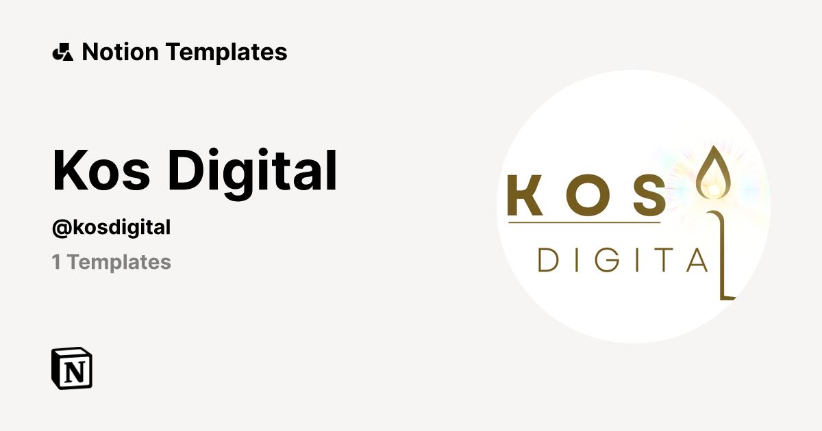 Kos Digital | Template Creator | Notion Marketplace