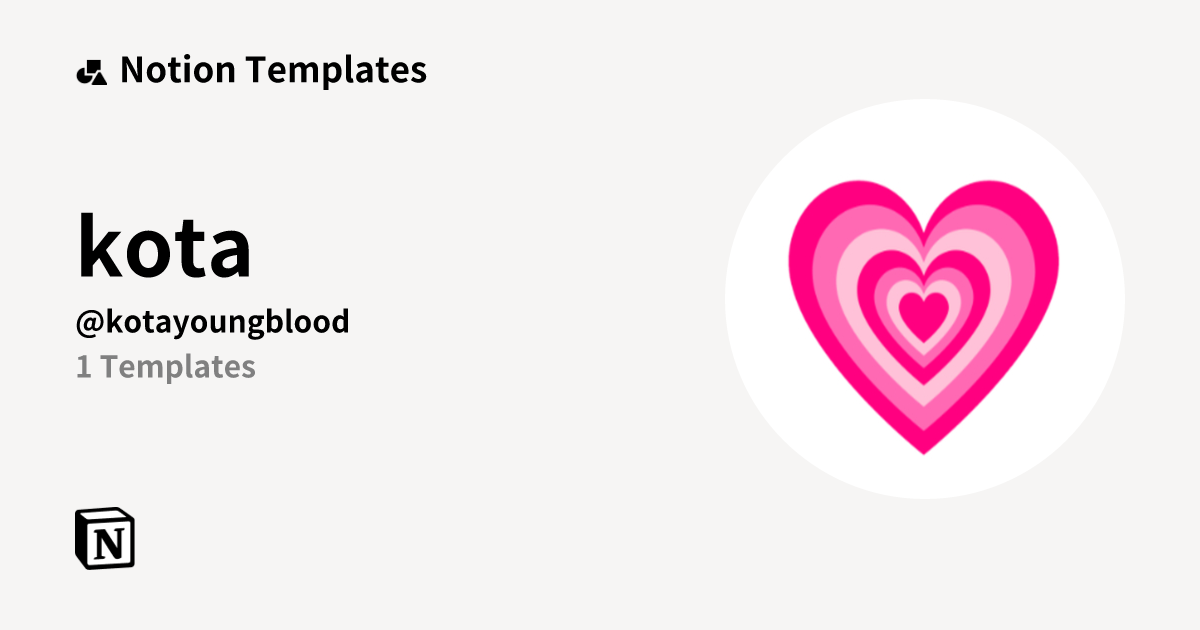 kota | Template Creator | Notion Marketplace