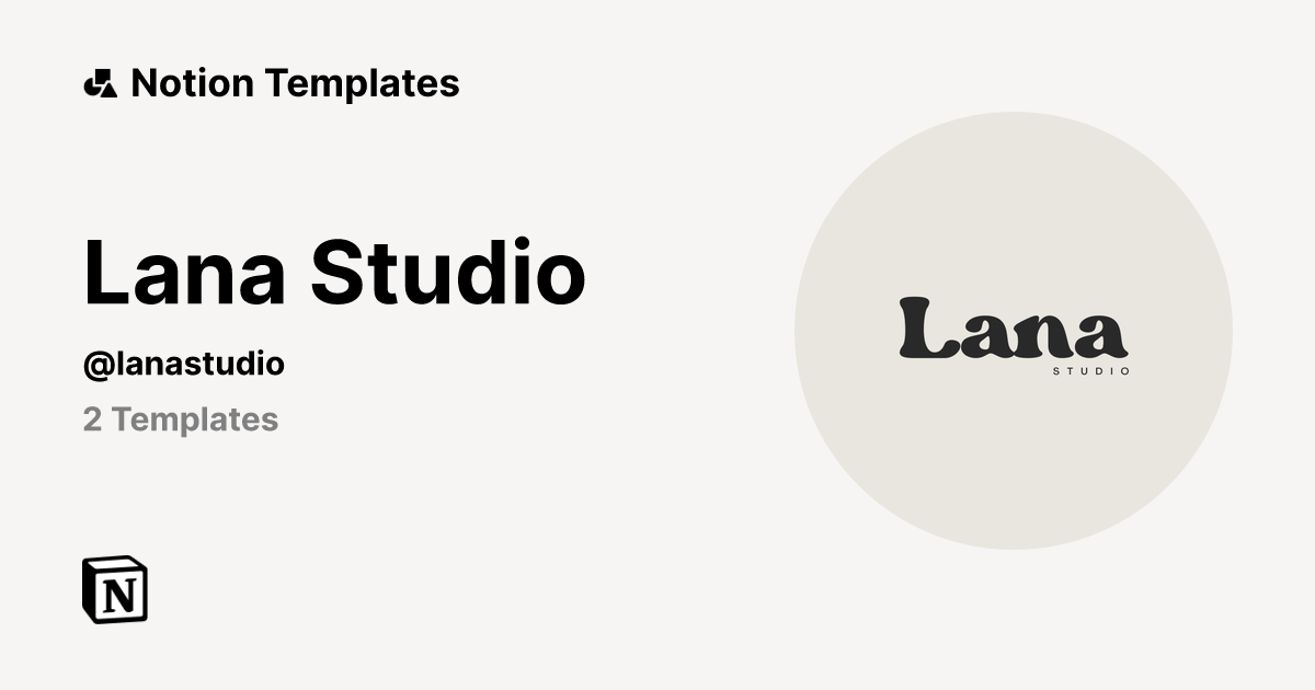 Lana Studio | Template Creator | Notion Marketplace
