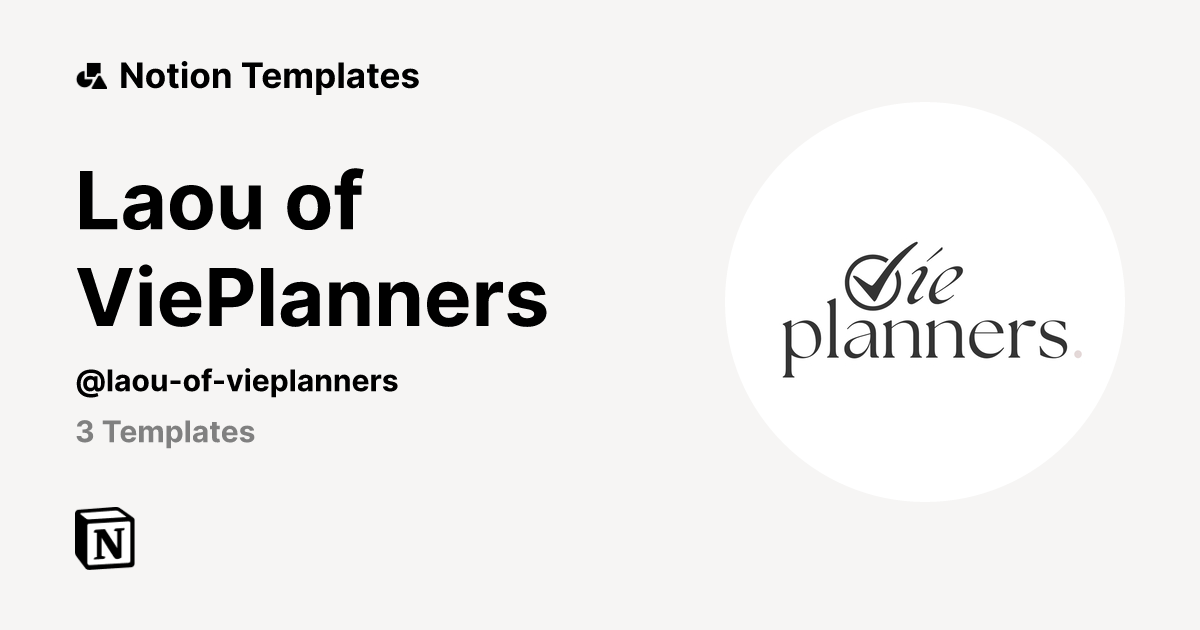 Laou of ViePlanners | Template Creator | Notion Marketplace