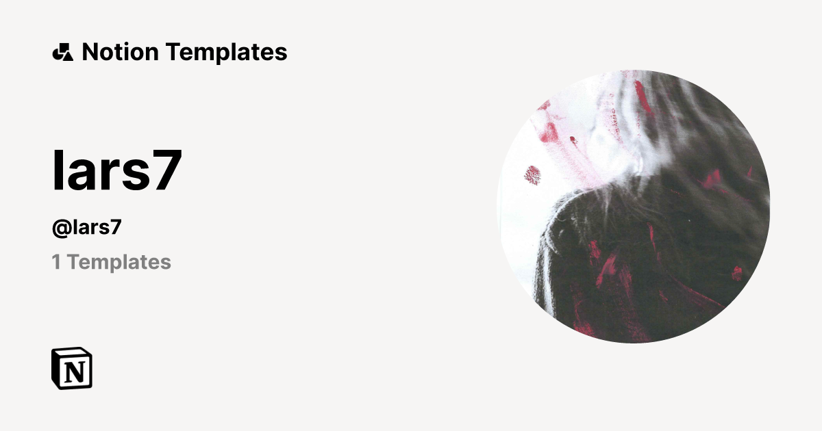 lars7 | Template Creator | Notion Marketplace