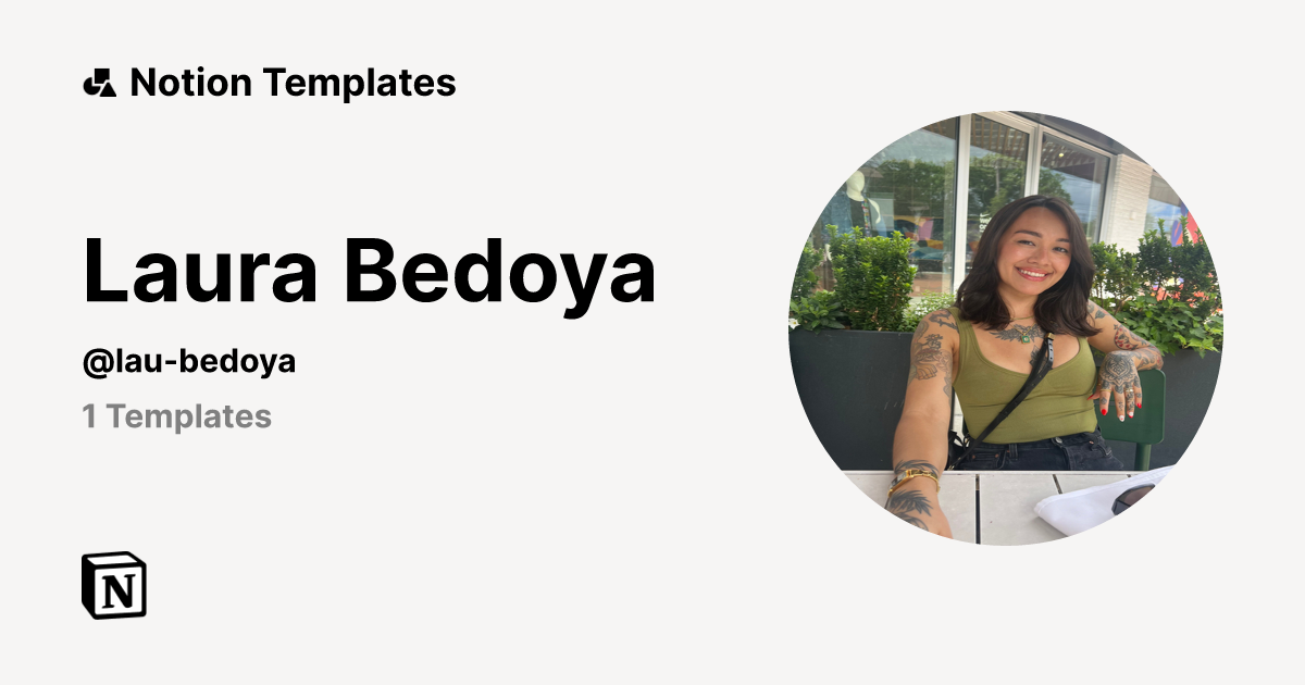 Laura Bedoya | Template Creator | Notion Marketplace