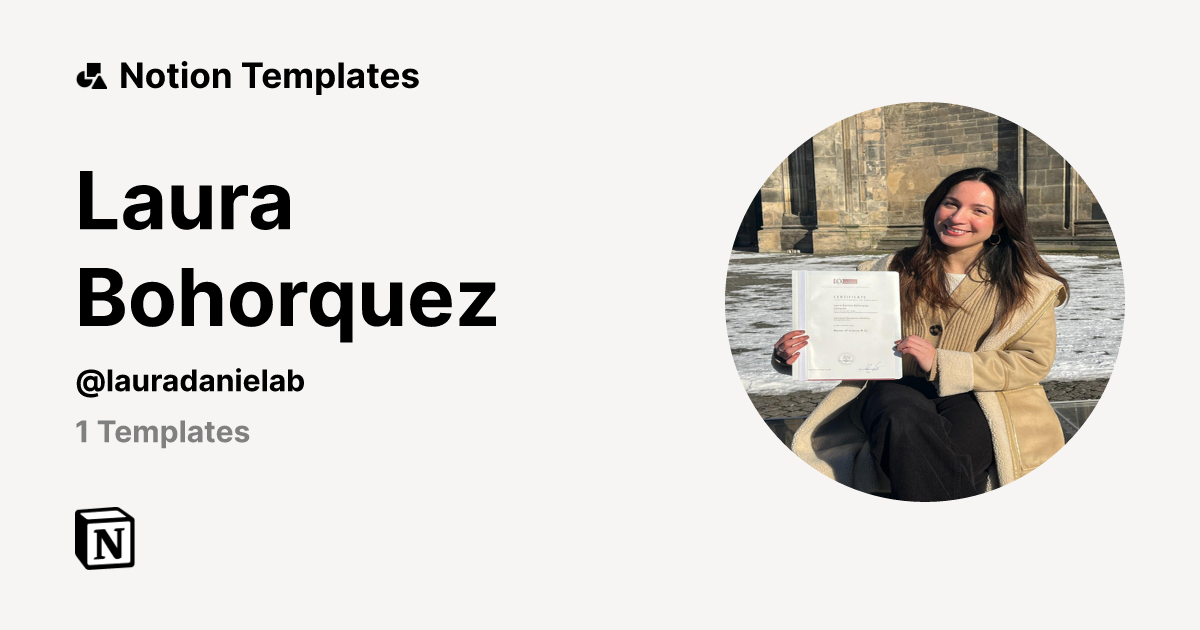 Laura Bohorquez | Template Creator | Notion Marketplace