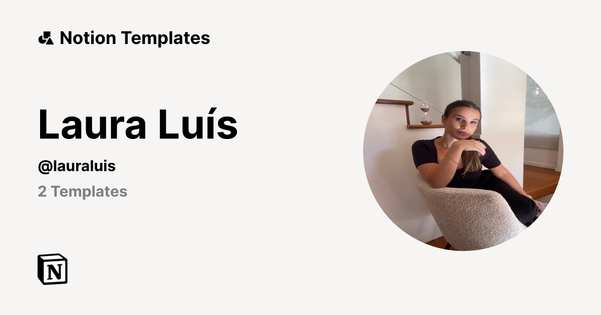 Laura Luís | Template Creator | Notion Marketplace
