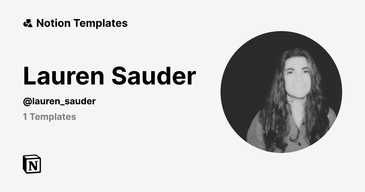 Lauren Sauder | Template Creator | Notion Marketplace