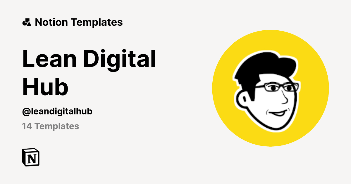 Lean Digital Hub | Template Creator | Notion Marketplace