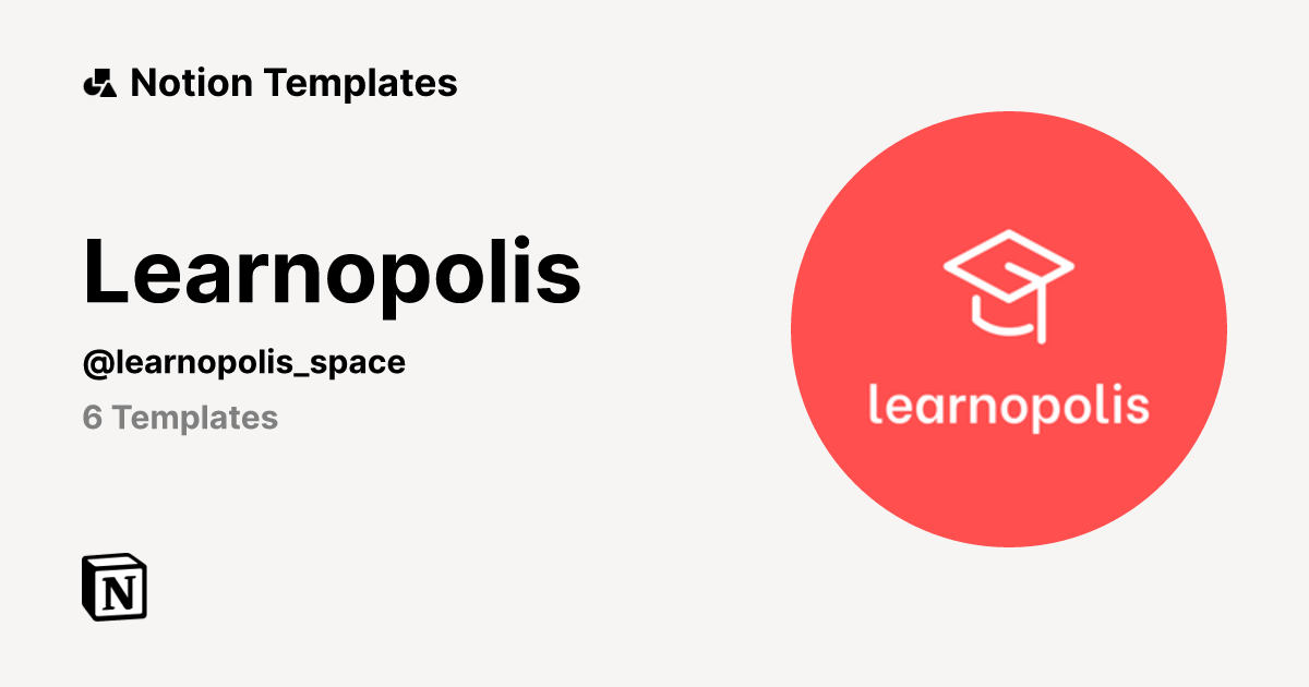 Learnopolis | Template Creator | Notion Marketplace