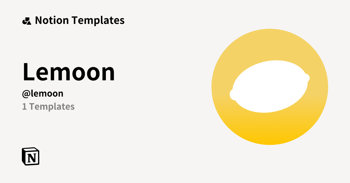 Lemoon | Template Creator | Notion Marketplace