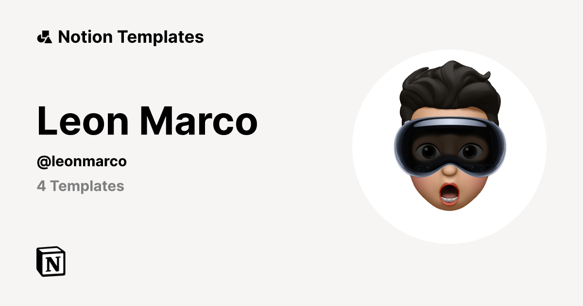 Leon Marco | Template Creator | Notion Marketplace