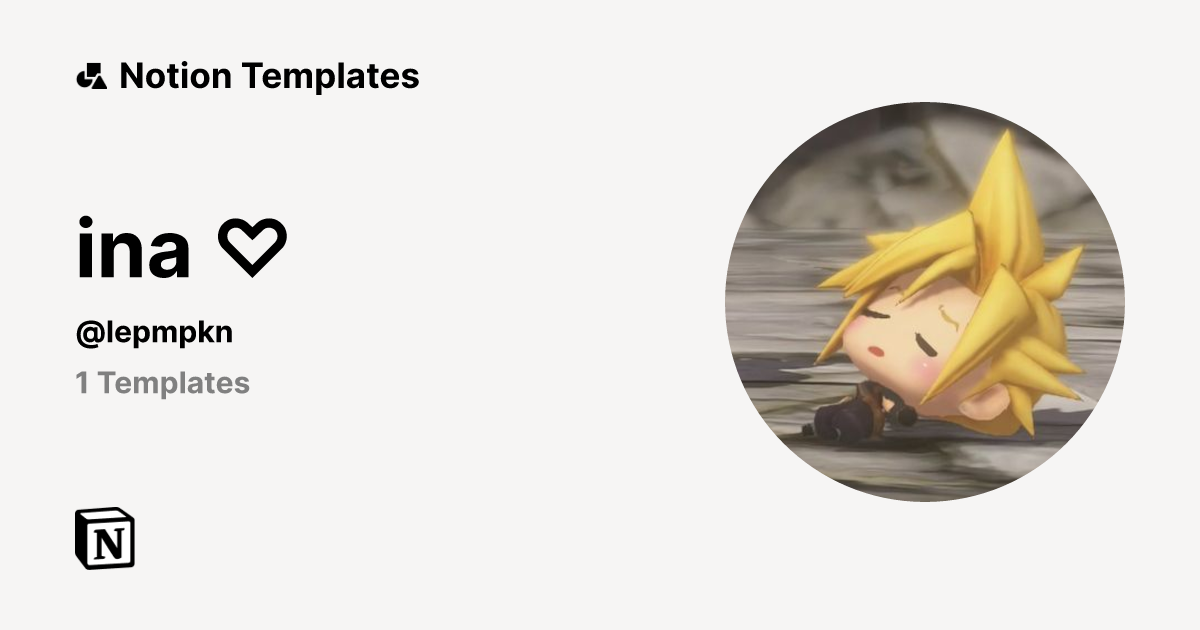 ina ♡ | Template Creator | Notion Marketplace