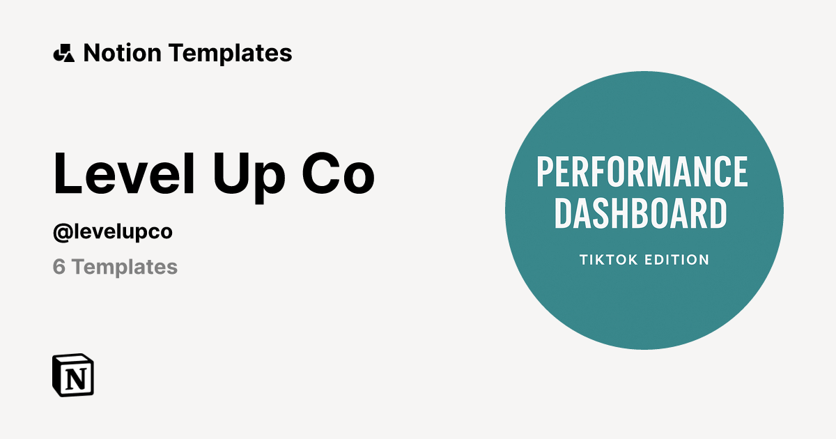Level Up Co | Template Creator | Notion Marketplace