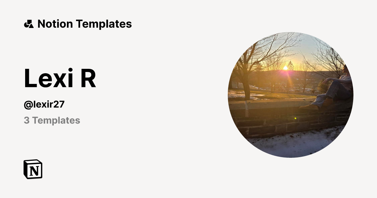 Lexi R | Template Creator | Notion Marketplace