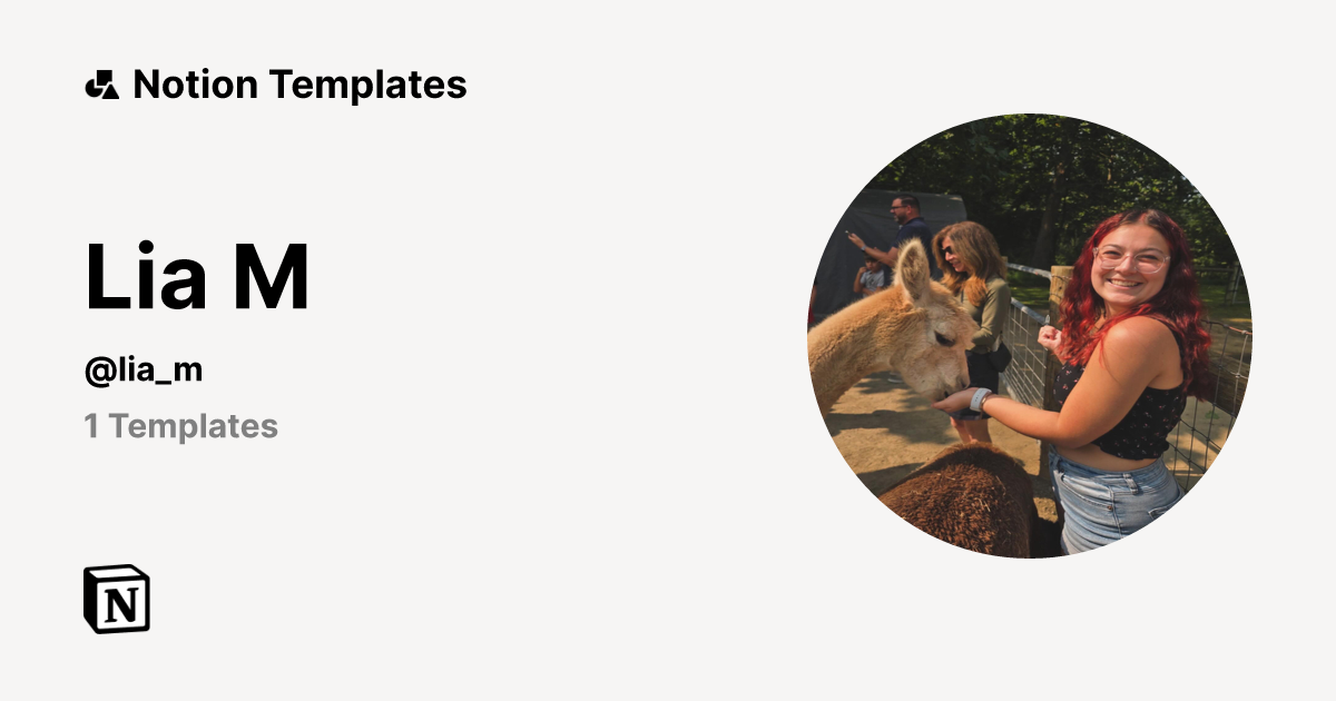 Lia M | Template Creator | Notion Marketplace